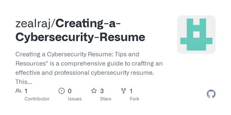 Github Zealrajcreating A Cybersecurity Resume Creating A Cybersecurity Resume Tips And