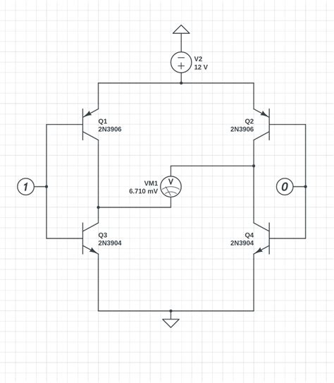 My Attempt At An H Bridge Where Am I Going Wrong Want It To Be Or 12v On The Voltmeter