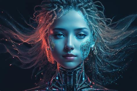 Premium Ai Image Android In Matrix Space Artificial Intelligence In A