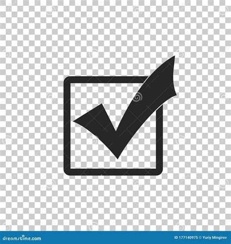 Check Mark In A Box Icon Isolated On Transparent Background Tick