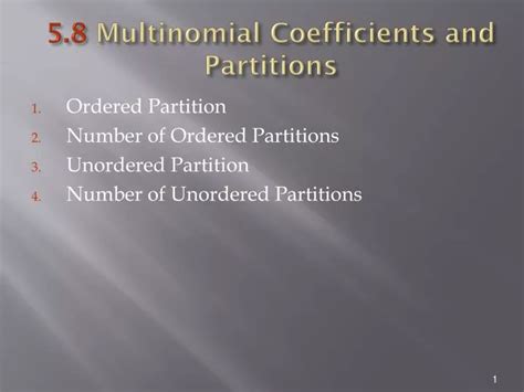 Ppt 5 8 Multinomial Coefficients And Partitions Powerpoint Presentation Id 2452010