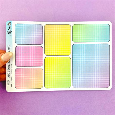 Large Rainbow Grid Boxes Planner Sticker Recollections Happy Planner
