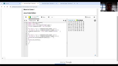 2d Array Java Code Youtube