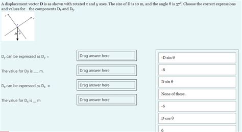 Solved A Displacement Vector D Is As Shown With Rotated X Chegg