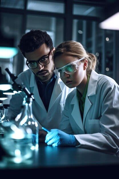 premium ai image shot of two scientists working together on a project