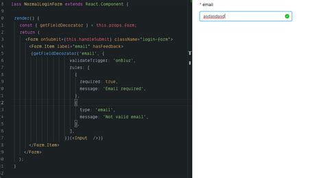 Hasfeedback Prop In Ant Design Form Displays Success On Email When Validatedtrigger Is Onblur