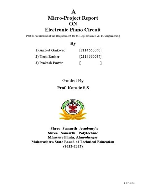 Aniket Gaikwad Dte Micro Project Download Free Pdf Electronic Circuits Manufactured Goods