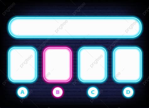 Quiz Neon Vector Hd PNG Images Neon Quiz Game Template Template Answers Neon PNG Image For