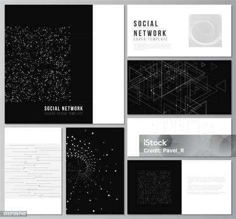 커버 디자인 웹 사이트 디자인 웹 사이트 배경 또는 광고를위한 소셜 네트워크 모형의 벡터 레이아웃 추상 기술 블랙 컬러 과학