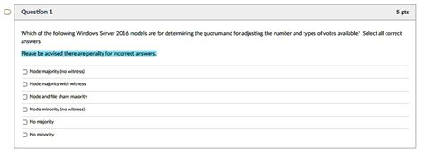 Solved Question 1 5 Pts Which Of The Following Windows Server 2016