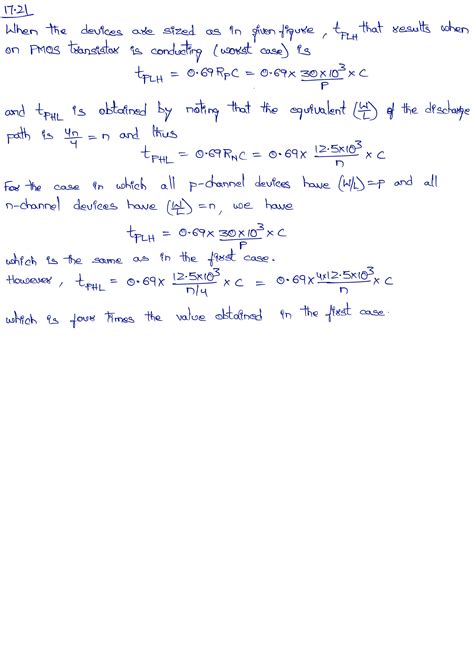 1721 Consider A Four Input Cmos Nand Gate For Which The Transient