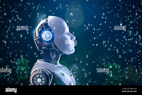 machine learning concept 3d rendering ai robot with education graphic