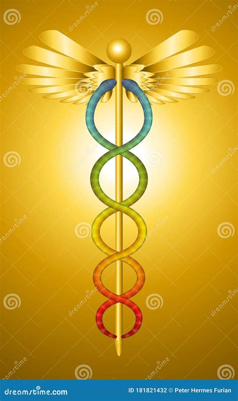 Caduceus Hermes Symbol Light Flare Royalty Free Stock Image 51424246