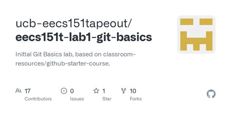 Github Ucb Eecs151tapeouteecs151t Lab1 Git Basics Initial Git Basics Lab Based On Classroom