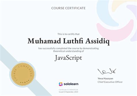 Javascript Course Certificate