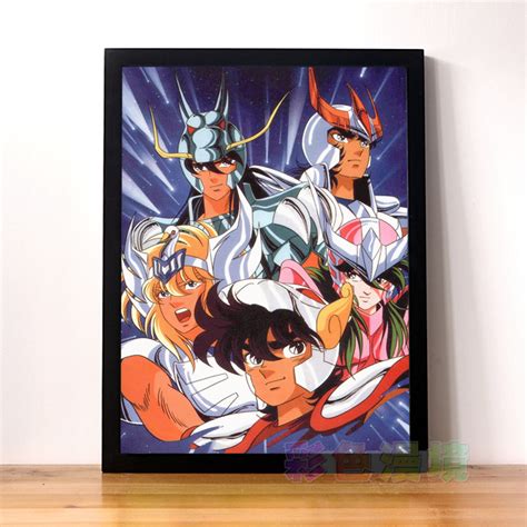 圣斗士星矢瞬一辉冰河紫龙沙加雅典娜周边海报壁画挂画虎窝淘