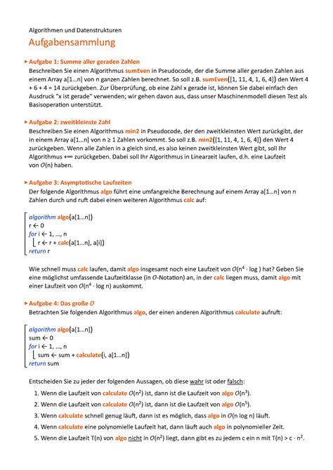 au d aufgabensammlung warning tt undefined function 32 algorithmen und datenstrukturen