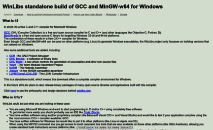 Winlibs Website WinLibs GCC MinGW W Compiler For Windows