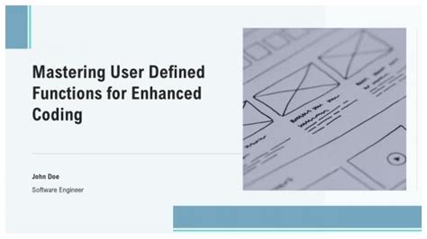 mastering user defined functions for enhanced coding ppt template st ai