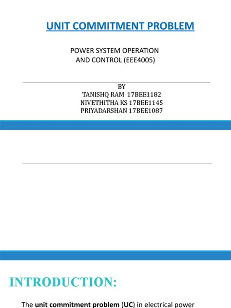 Unit Commitment Problem Pdf Mathematical Optimization Applied