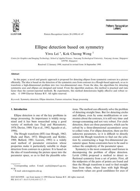 Pdf Ellipse Detection Based On Symmetry Dokumen Tips