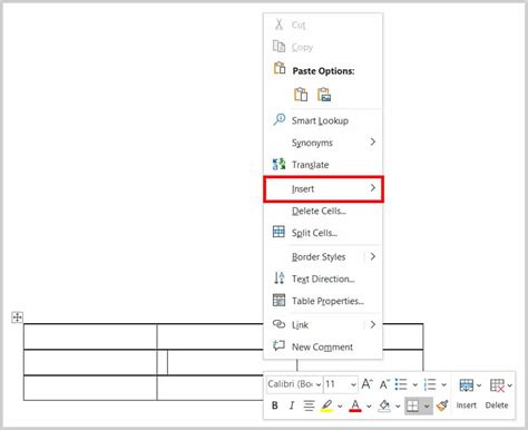 Shortcut To Insert Row Below In Word Table At Ruby Black Blog