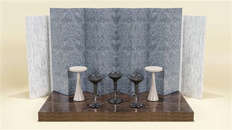 최소한의 천연 소재 무대를 3d 렌더링하고 대화 인터뷰 방송 스튜디오 프레젠테이션 비즈니스 컨셉을 위한 현대적인 좌석을 갖추고 있다 0명에 대한 스톡 사진 및 기타 이미지