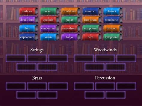 Classify The Instruments By Sections Group Sort