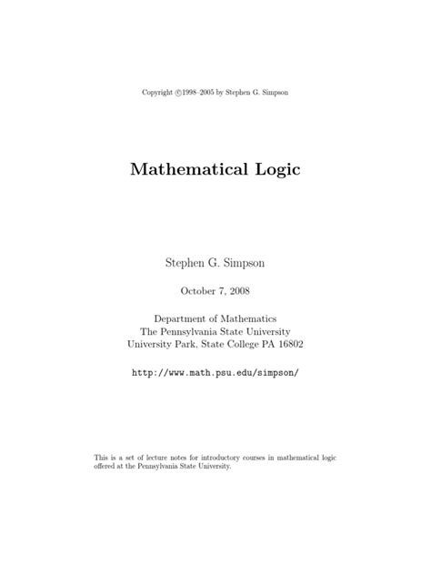 Mathmatical Logic Pdf First Order Logic Reasoning