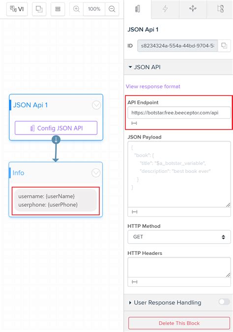 set up block inside your chatbot