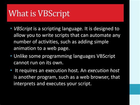 Learn Vbscript Part 1 Of 4 Ppt