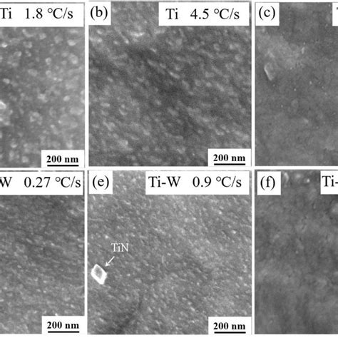 Sem Image Showing The Precipitates In Ti And Ti W Continuously Cooled