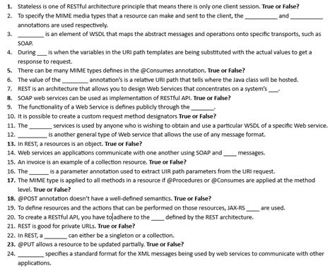 Solved 1 Stateless Is One Of Restful Architecture Principle