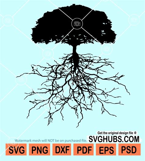 Tree With Roots Silhouette Svg Tree Silhouette Svg Tree With Roots Svg Tree Roots Clipart Svg