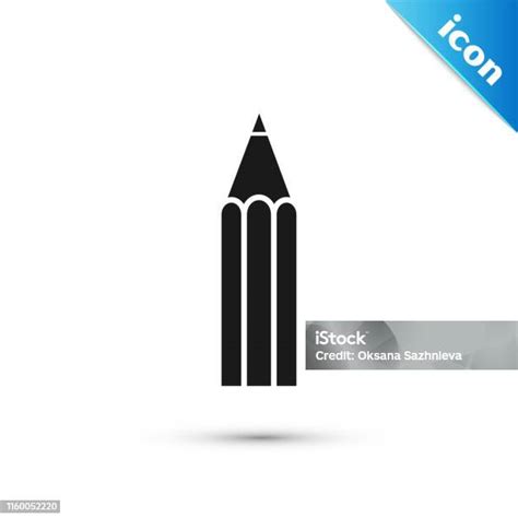 흰색 배경에 격리 된 검은 색 연필 아이콘입니다 교육 표지판 그리기 및 교육 도구 학교 사무실 기호입니다 벡터 일러스트레이션 개념에 대한 스톡 벡터 아트 및 기타 이미지