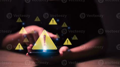 Programmer Developer Using Computer Tablet With Triangle Caution