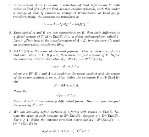 Solved 1 A Connection A On E Is Now A Collection Of Local Chegg Com
