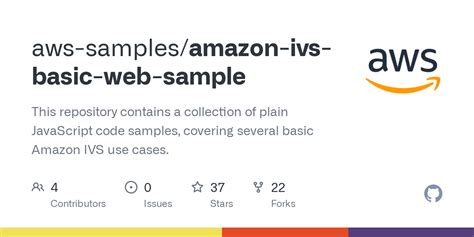 Github Aws Samplesamazon Ivs Basic Web Sample This Repository
