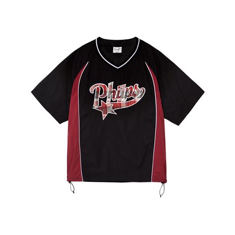 피지컬 디파트먼트 체크 스타테일 스트링 반팔티셔츠 블랙 Physical Department Kream