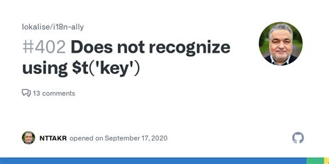 does not recognize using t key · issue 402 · lokalise i18n ally