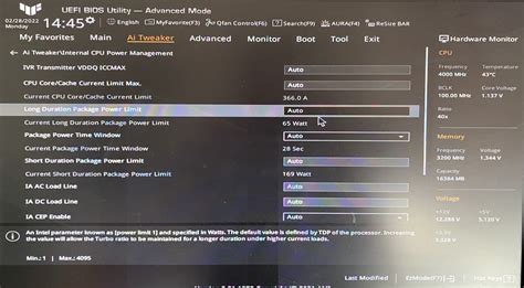 Confused About Cpu Power Limit Greyed Out Options Inside Uefi R