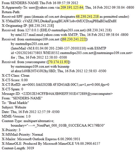 A Review Of IP Addresses Listed In Email Headers InMotion Hosting