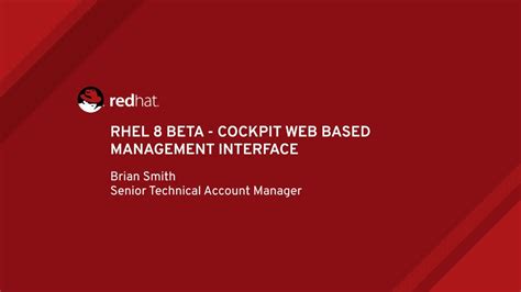 Rhel 8 Beta Web Console Cockpit Interface Overview Youtube