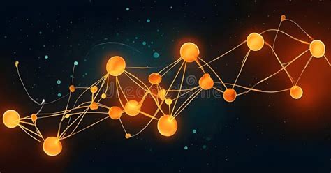 Flowing Neural Network With Glowing Nodes Connecting And Disconnecting Stock Illustration