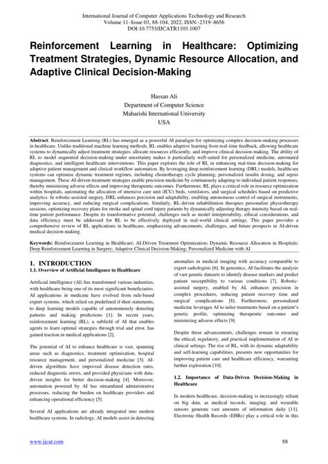 pdf reinforcement learning in healthcare optimizing treatment