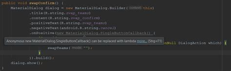 Android Anonymous Class Can Be Replaced With Lambda Hint Stack Overflow