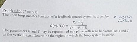 Solved Problemit Marks The Open Loop Transfer Function Chegg