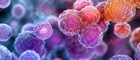 Cancer Cellsillustrate A Closeup Image Of Cancer Cells Under A Microscope The Cells Should