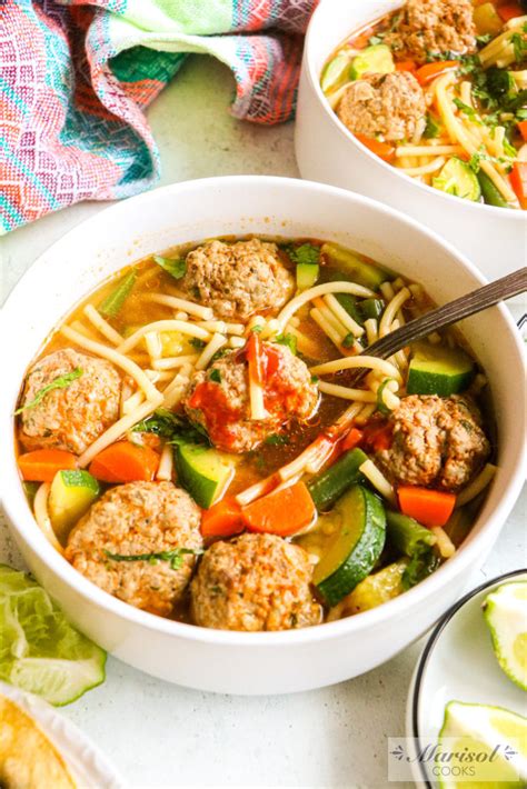 Albondigas Con Fideo Meatball And Fideo Soup Marisol Cooks