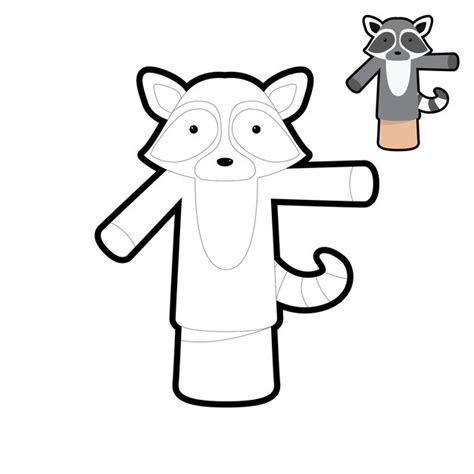 색칠 페이지 손 인형 프리미엄 벡터